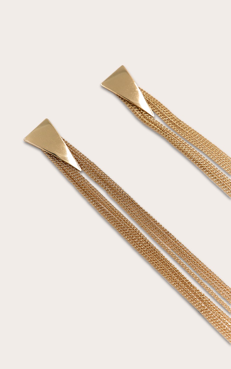 Gold Mesh Chain Drape Statement Earrings | Accessories | PrettyLittleThing