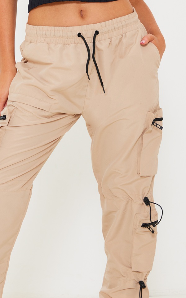 Stone Toggle Detail Cargo Trousers | Bottoms | PLT
