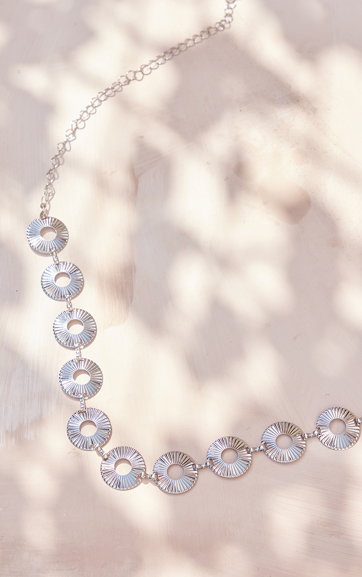 Silver Textured Chain Circle Belt | Accessories | PLT