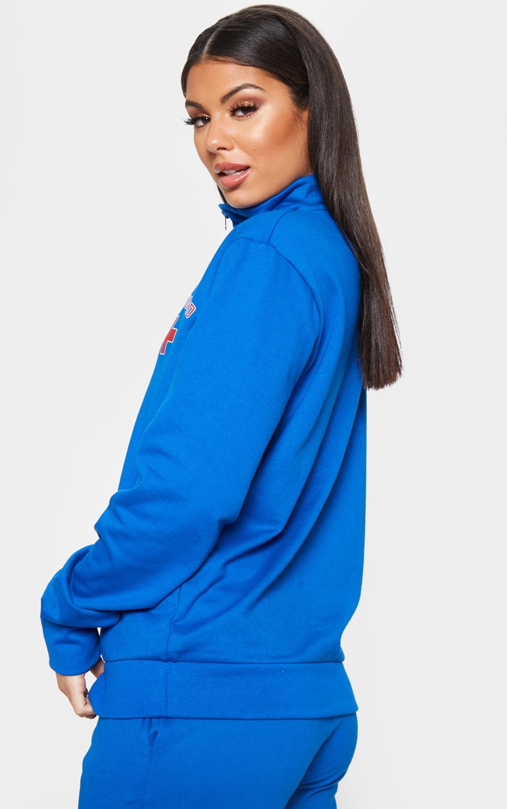 Blue Lifeguard Slogan Zip Up Sweater | Tops | PrettyLittleThing