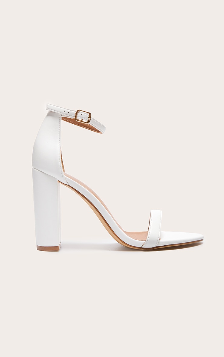 White Heels | White Block Heels | PrettyLittleThing