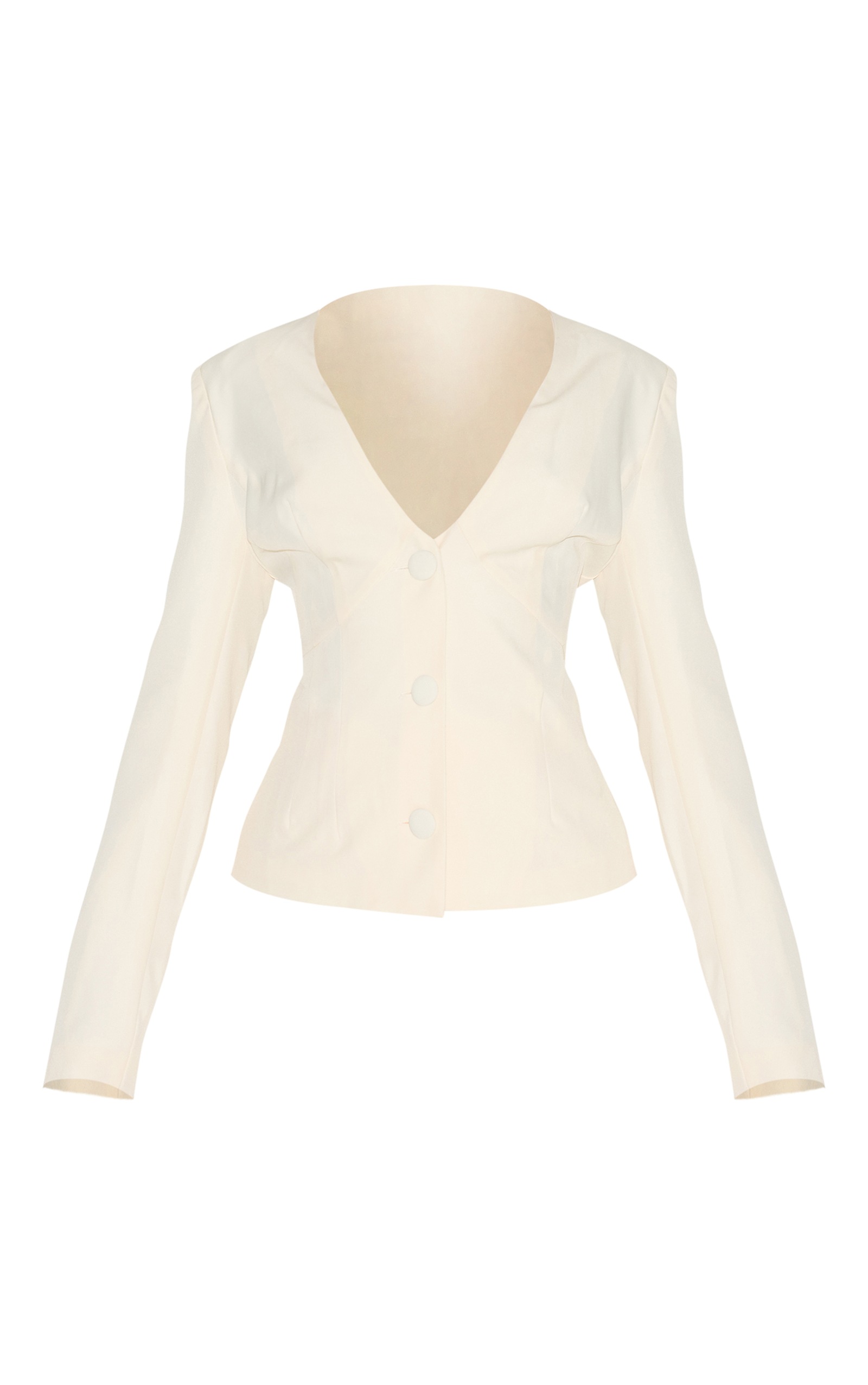 Shape Vanilla Plunge Front Cinched Waist Blazer | Shape | PLT