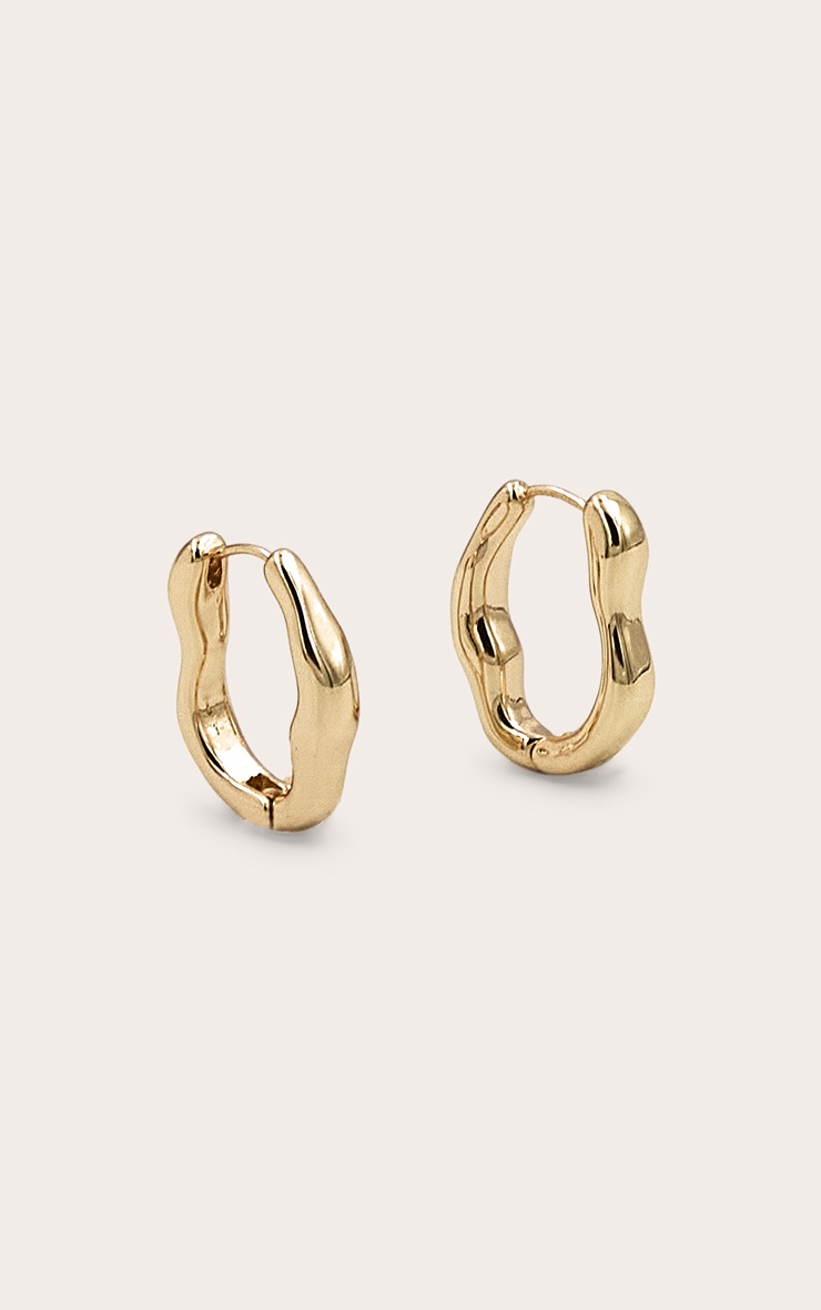 Gold Abstract Hoop Earrings | Accessories | PLT