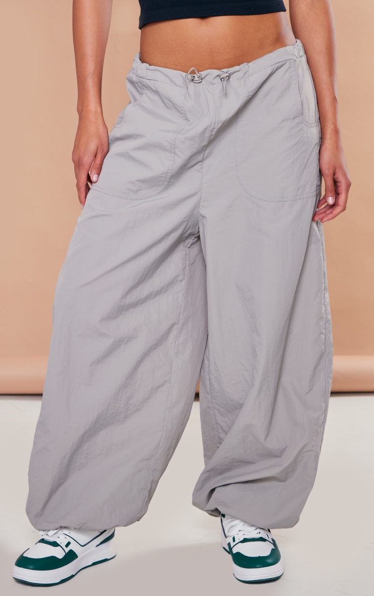 Grey Parachute Toggle Waist Stitch Cuffed Cargo's | Bottoms ...
