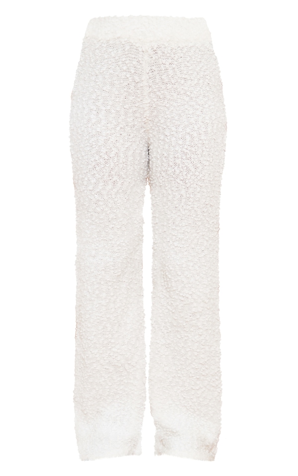 White Bobble Knit Pants | Knitwear | PrettyLittleThing AUS