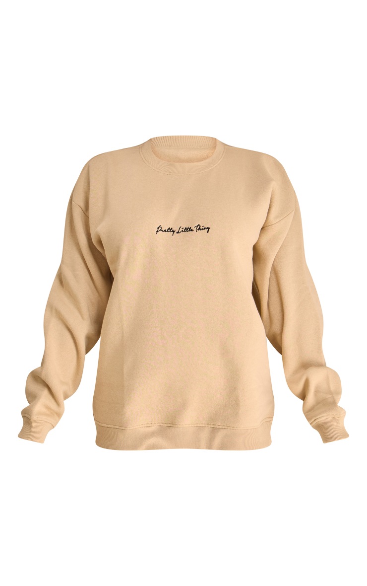 PRETTYLITTLETHING Sand Oversized Basic Sweatshirt | Athleisure | PLT