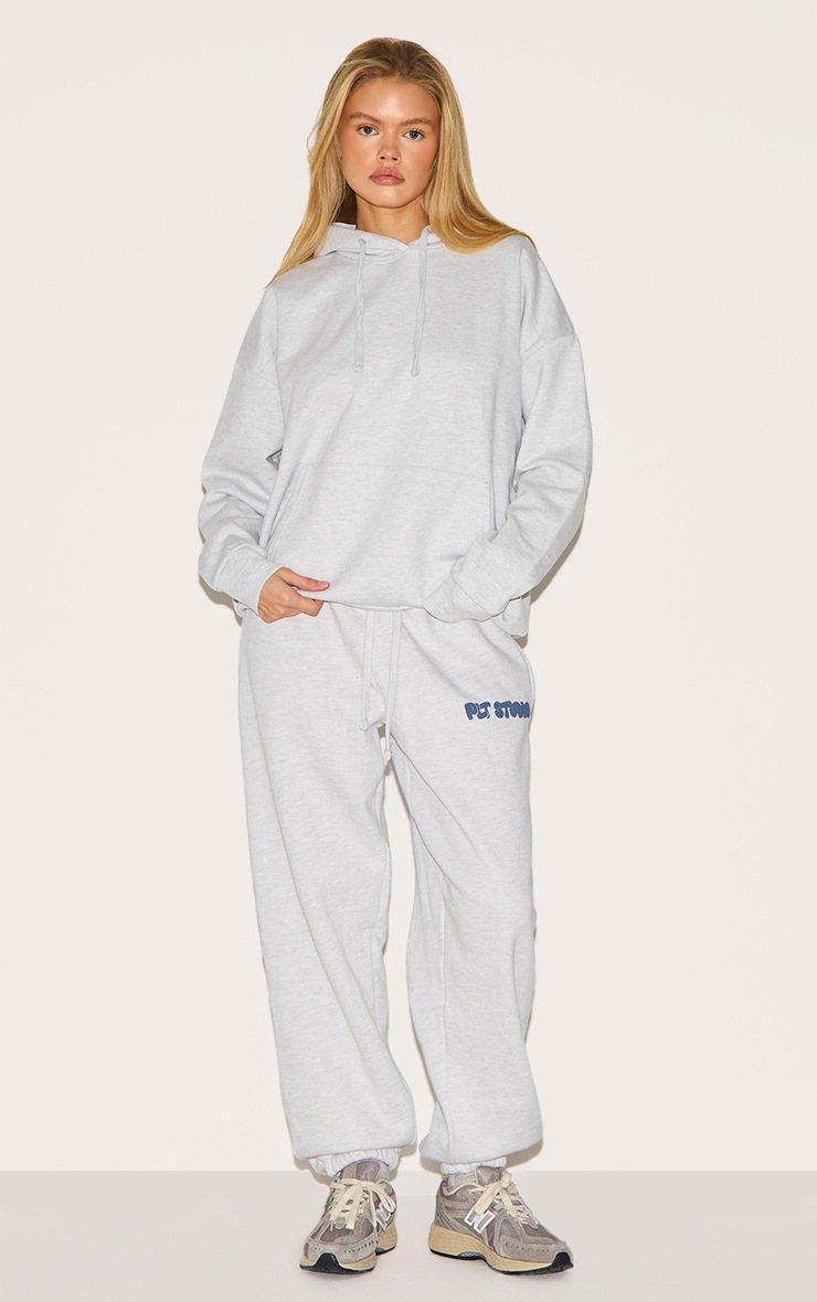 PLT Ash Grey Premium Studio Print Oversized Hoodie | Sweat ...