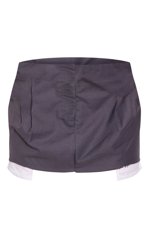 Charcoal Woven Extreme Micro Mini Skirt | Bottoms | PrettyLittleThing USA