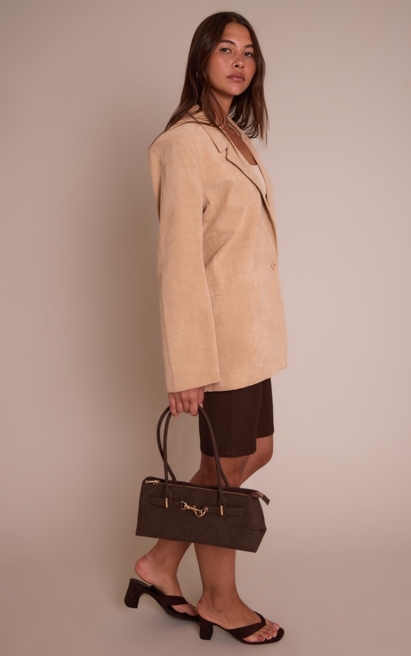 Sand Croc Suede Blazer | Outerwear | PLT USA