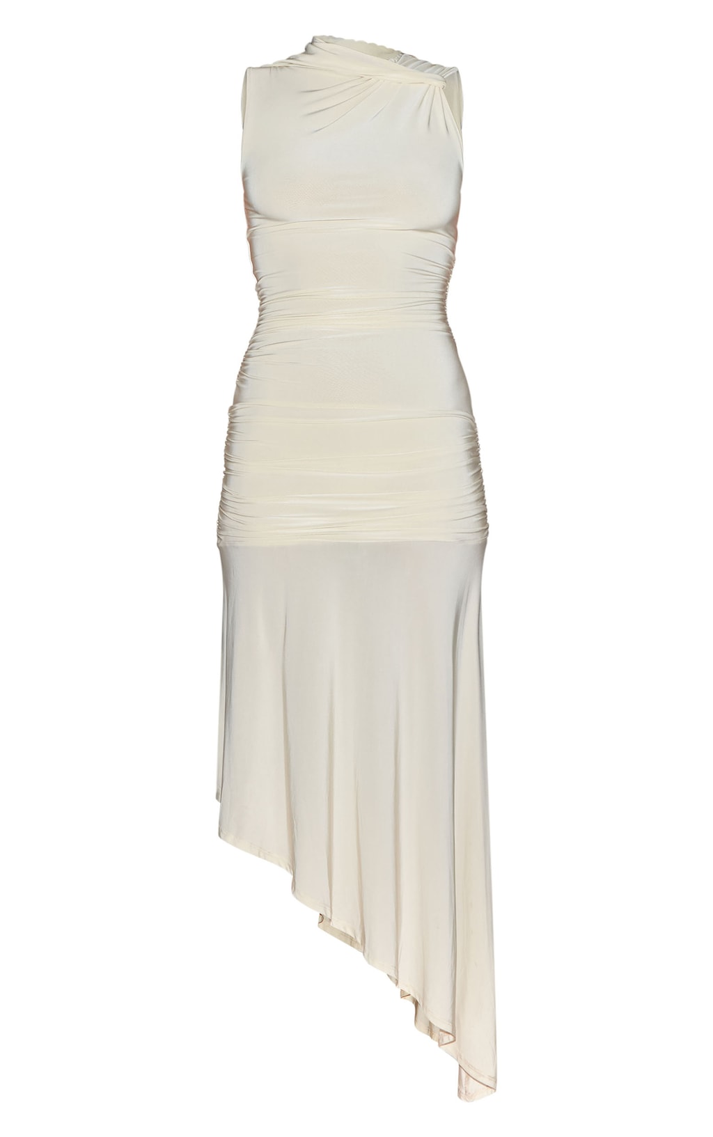 Cream Double Layer Asymmetrical Midaxi Dress | Dresses ...