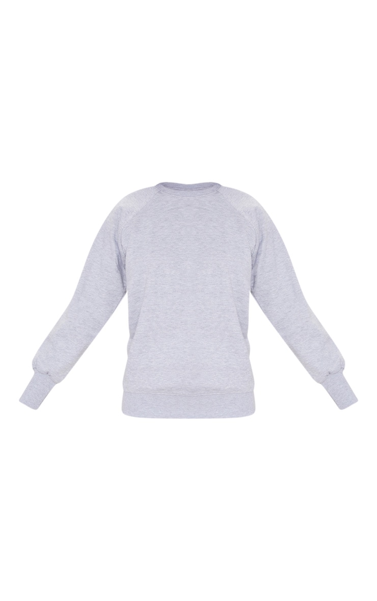 Basic Ash Grey Crew Neck Sweater | Tops | PrettyLittleThing USA