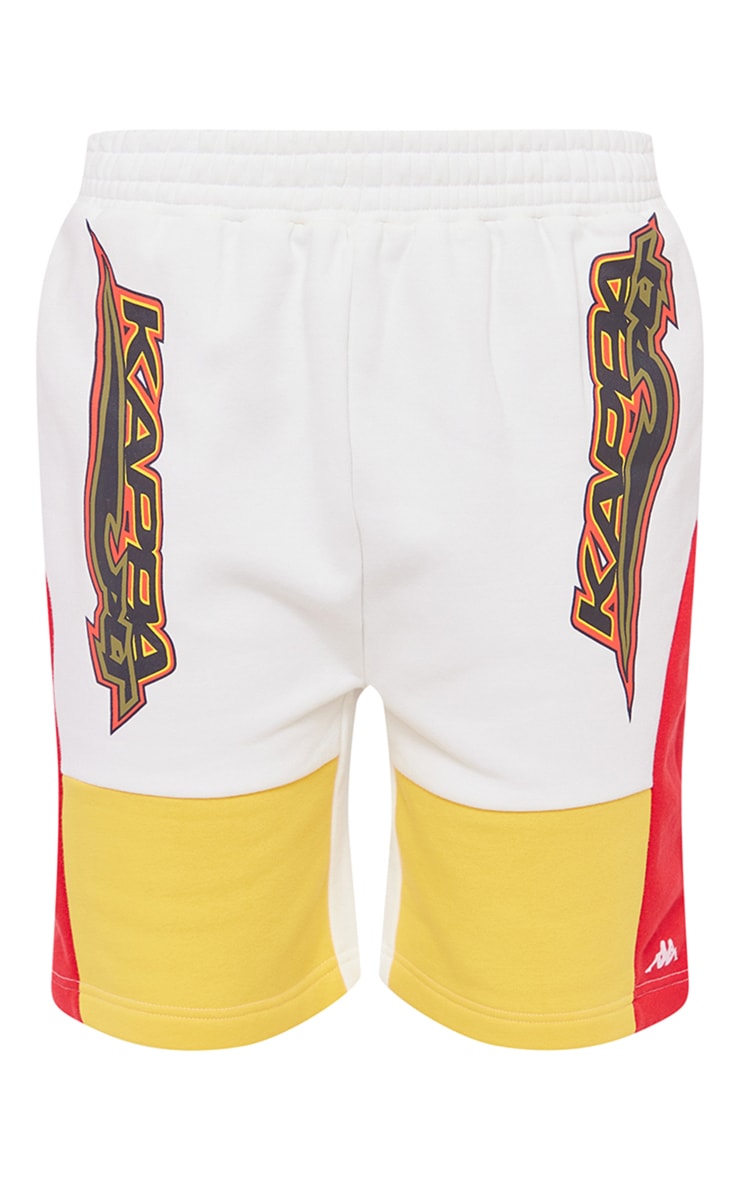 Kappa White Contrast Panel Oversized Shorts | PrettyLittleThing