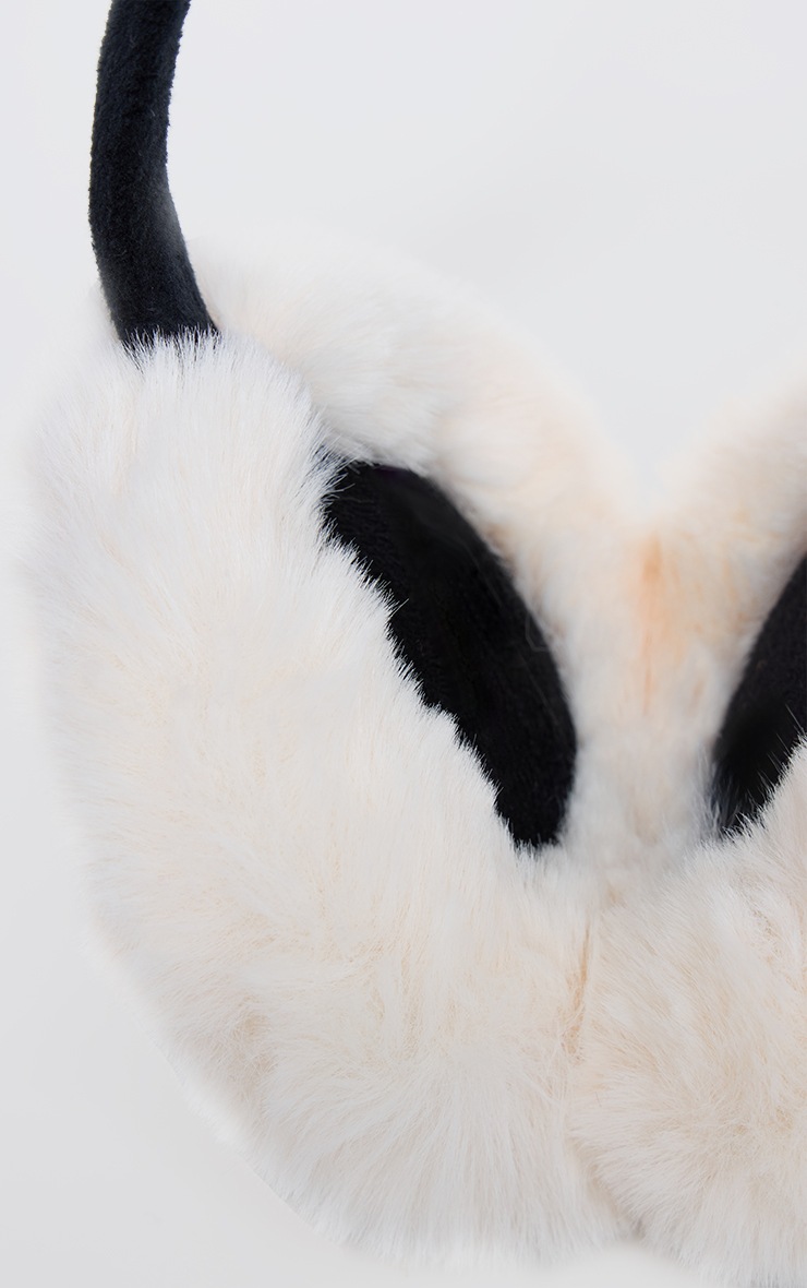Cream Oversized Fluffy Ear Muffs | Accessories | PLT