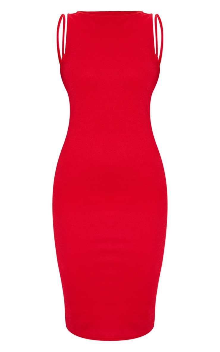Red Sleeveless Strap Cut Out Midi Dress | Dresses | PrettyLittleThing USA