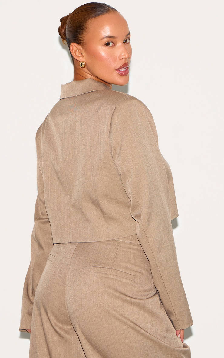 Plus Mushroom Tailored Woven Boxy Cropped Blazer | Plus Size | PLT
