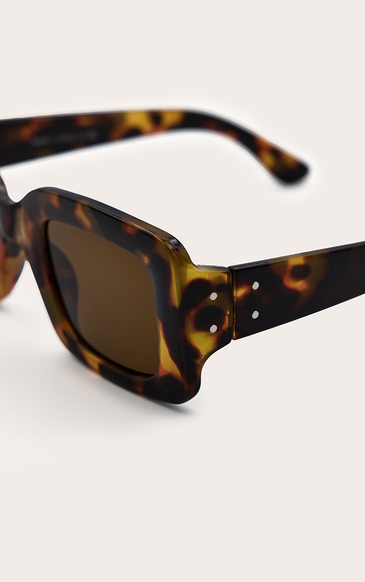 Tortoiseshell Rectangle Thick Frame Sunglasses | Accessories ...