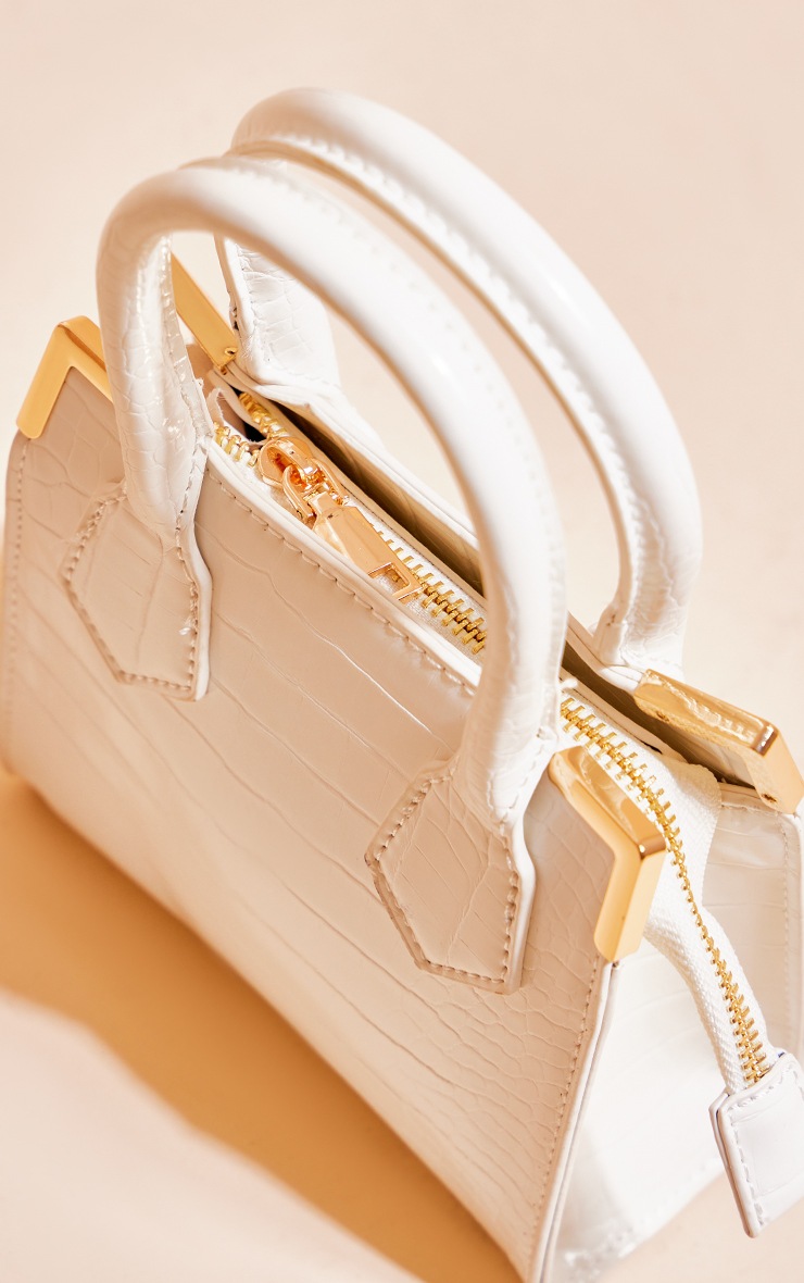 White Croc Mini Grab Bag | Accessories | PLT
