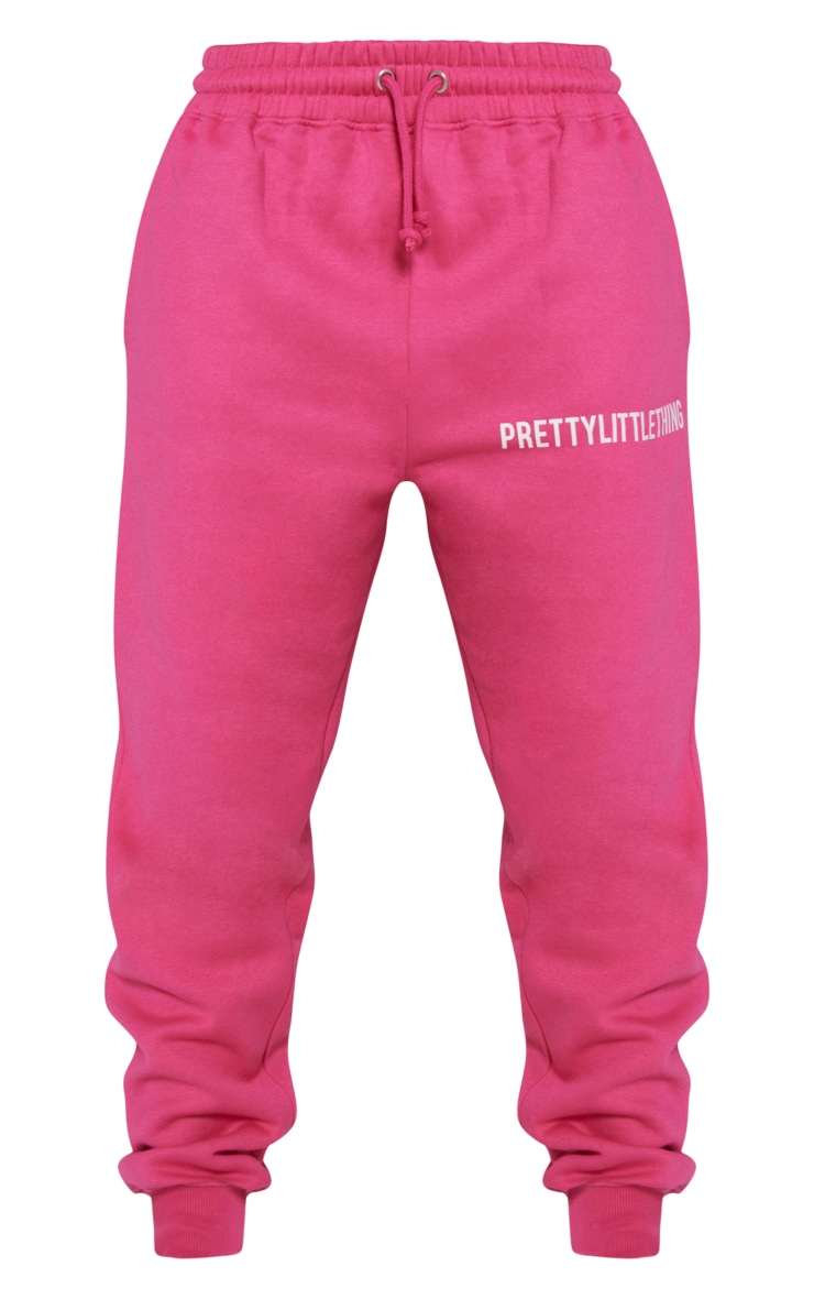 PLT Hot Pink High Waist Cuffed Sweatpant | Athleisure | PrettyLittleThing USA