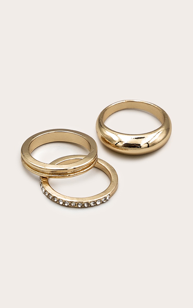 Gold Diamante Ridge Assorted Multipack Rings | Accessories ...