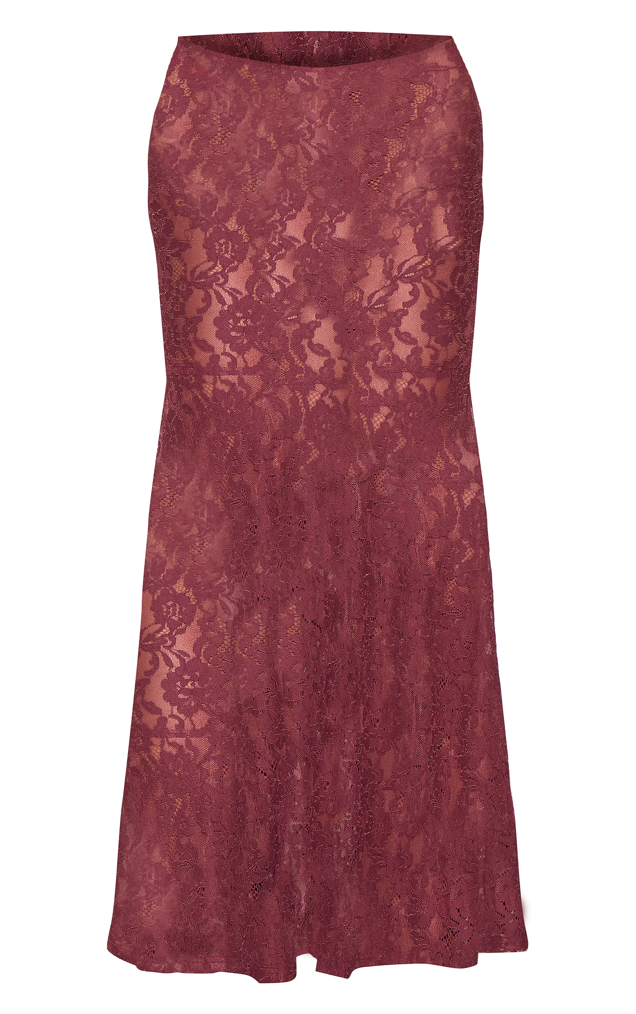 Plum Floral Lace Sheer Maxi Skirt | Bottoms | PrettyLittleThing QA