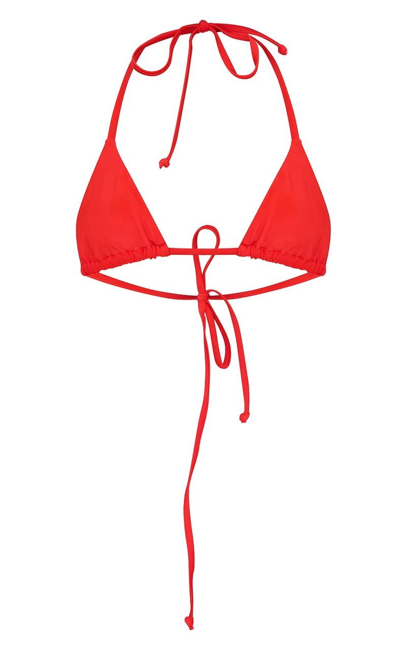 Red Triangle Mix & Match Bikini Top | Swimwear | PrettyLittleThing USA