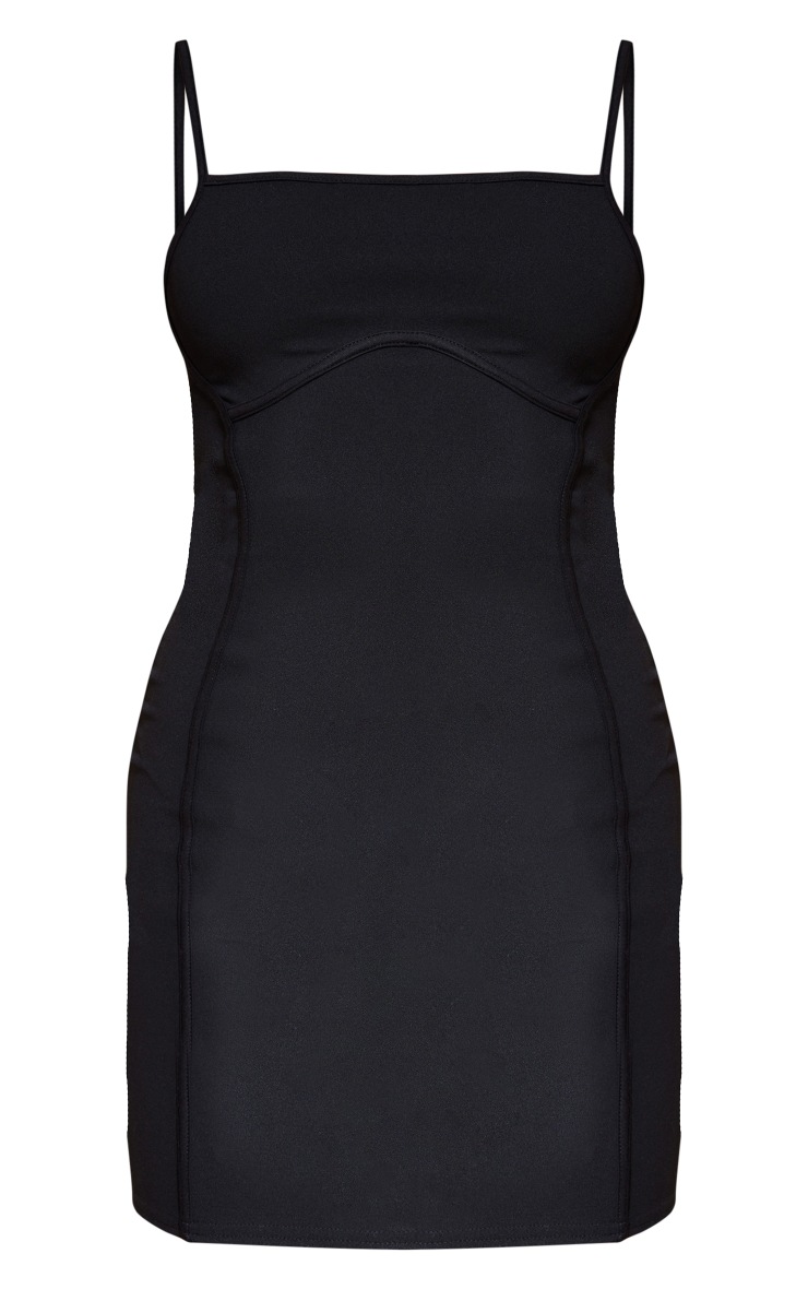 Black Strappy Binding Bust Detail Bodycon Dress | Dresses | PLT