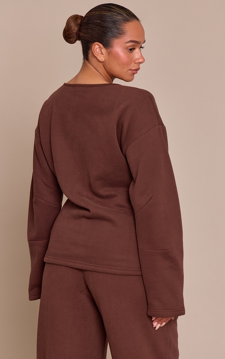 Shape Chocolate Button Up Sweat Cardigan | Shape | PLT UAE
