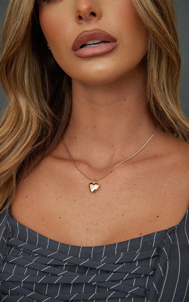 Gold Locket Snake Chain Necklace | PrettyLittleThing USA