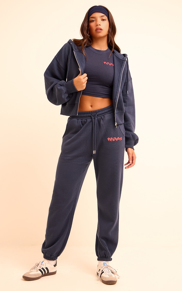 Jogging Bleu Nuit Relief PLT Studio Cordons Ajustables Bas ...