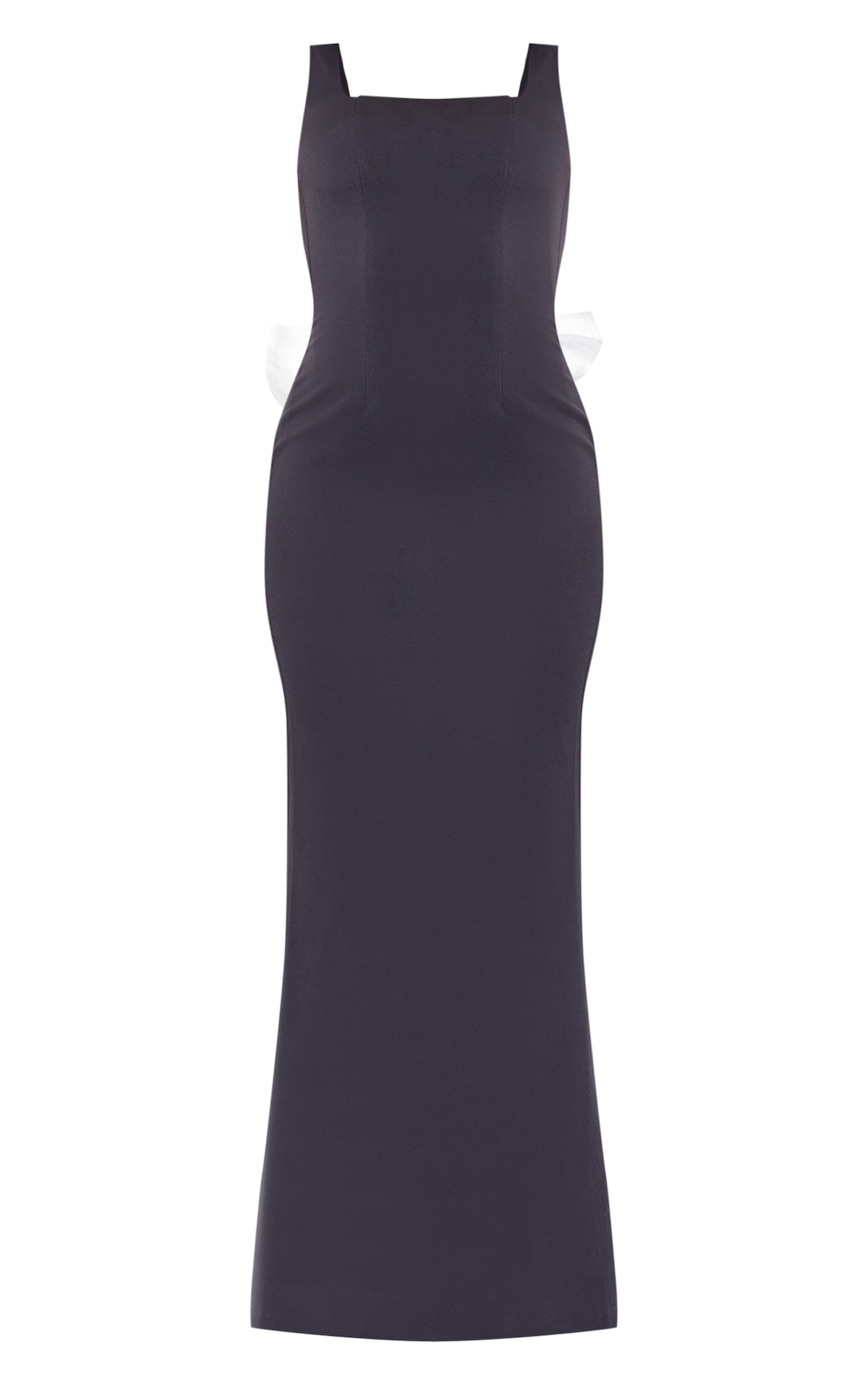 Black Woven Scoop Back Contrast Bow Detail Dress | Dresses | PLT