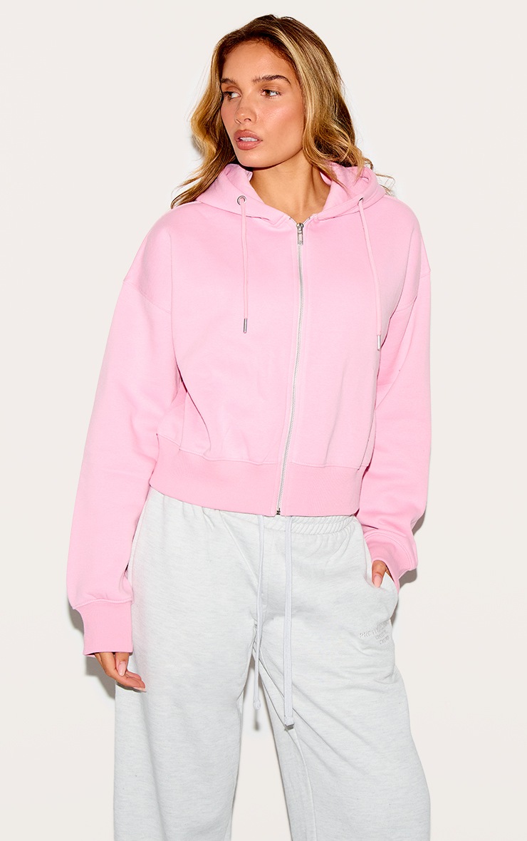 Bubblegum Pink Chill Club Puff Print Zip Up Jacket | Athleisure ...