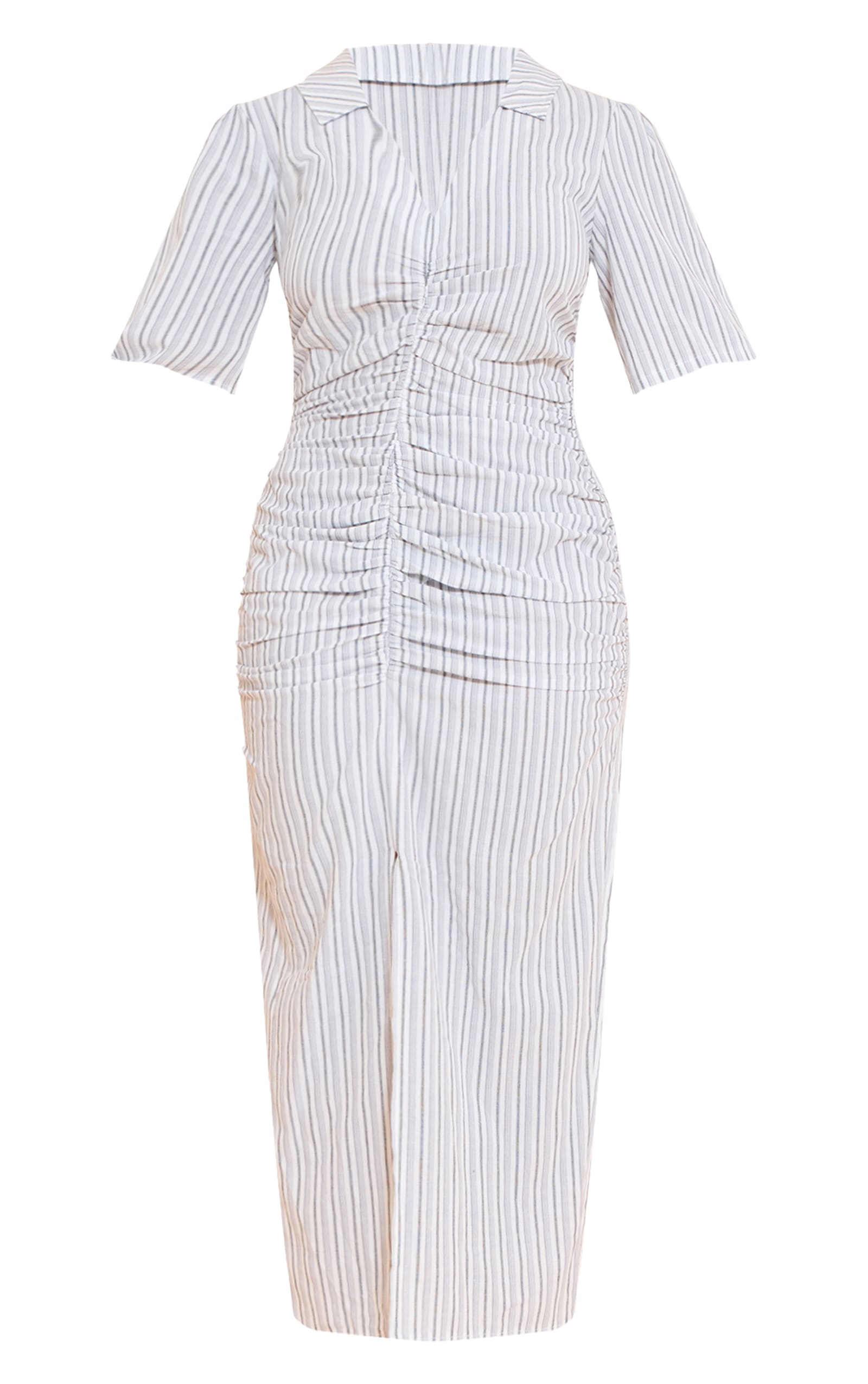 Shape White Striped Collared Split Maxi Dress | Shape ...