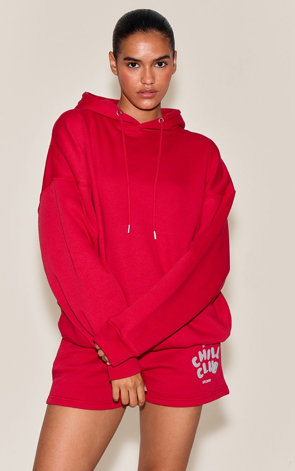 Ruby Red Chill Club Puff Drawstring Sweat Shorts | Athleisure ...