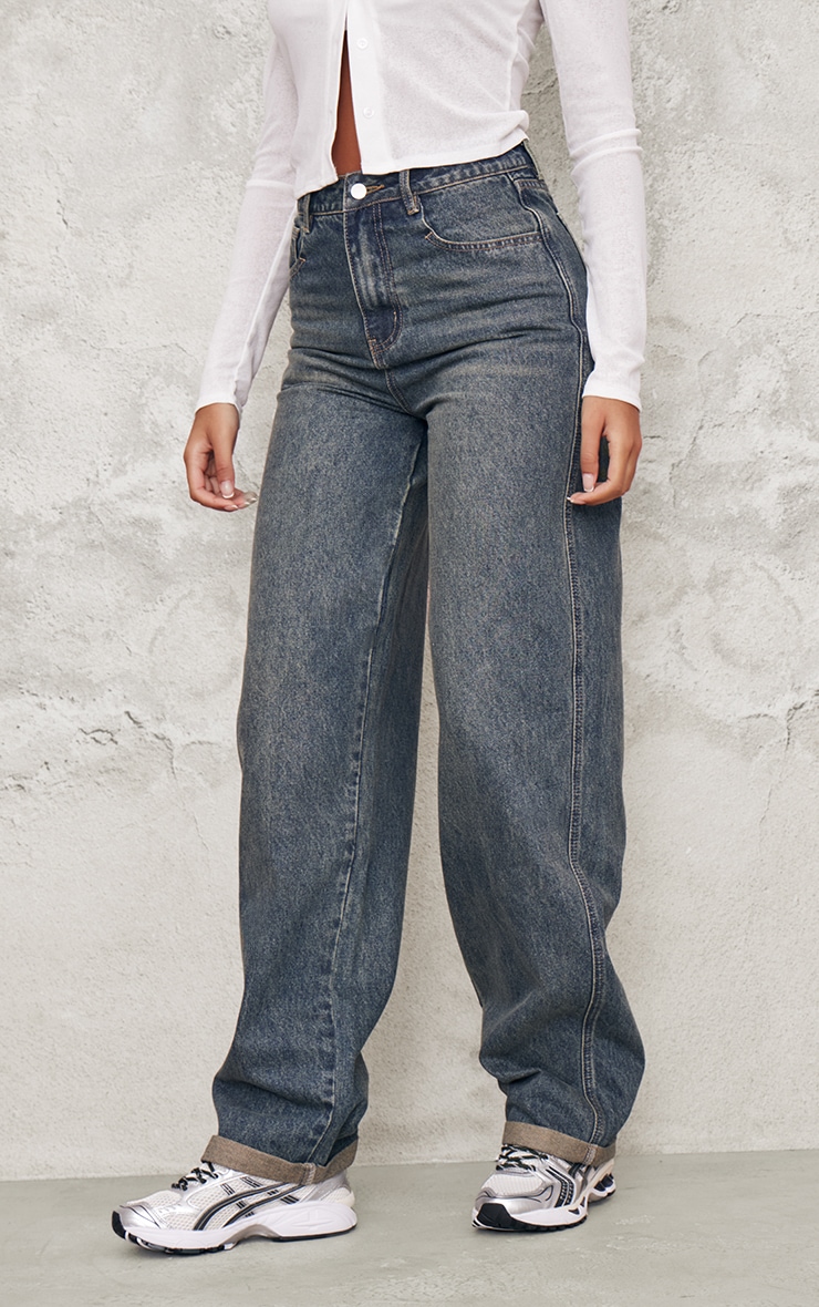 Tall Vintage Wash Turn Up Hem Barrel Jeans | Tall | PLT USA