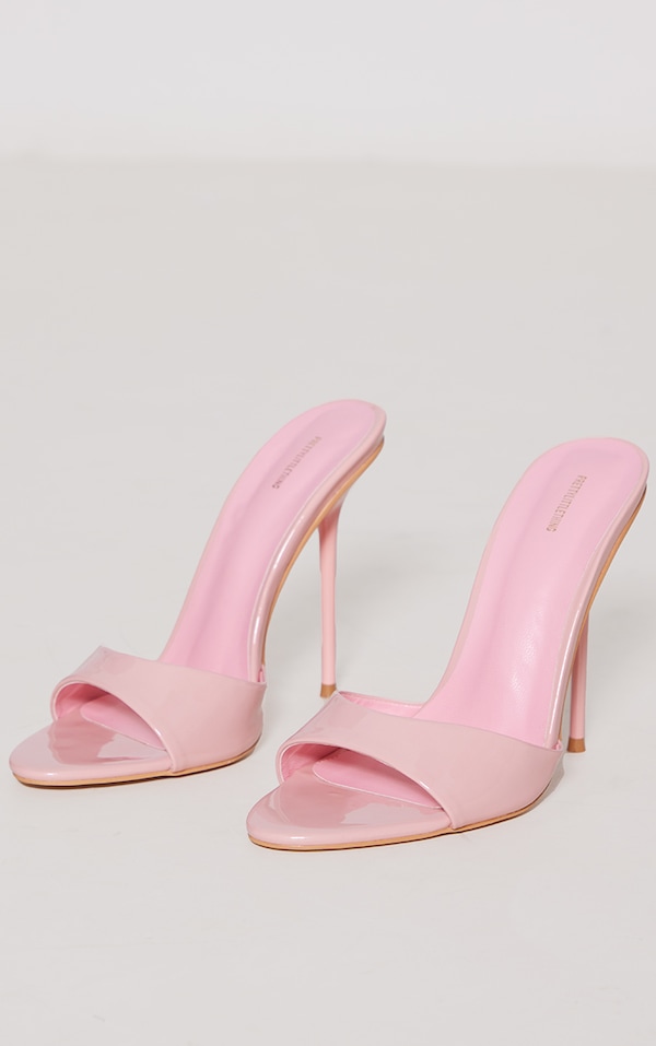 Pink Pointed Strap High Stiletto Heeled Mules | Footwear ...