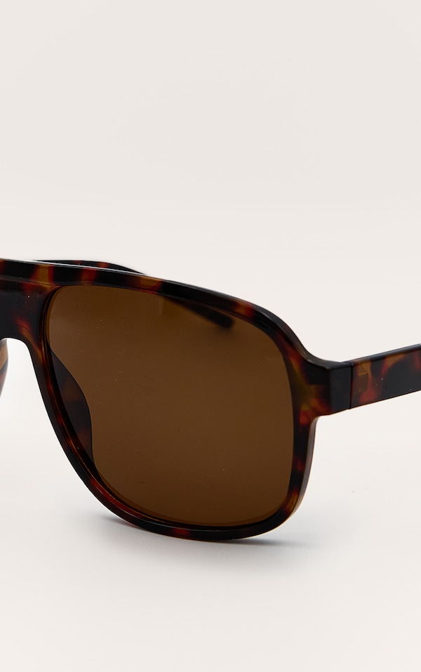 Brown Tort Slim Aviator Sunglasses Accessories Prettylittlething
