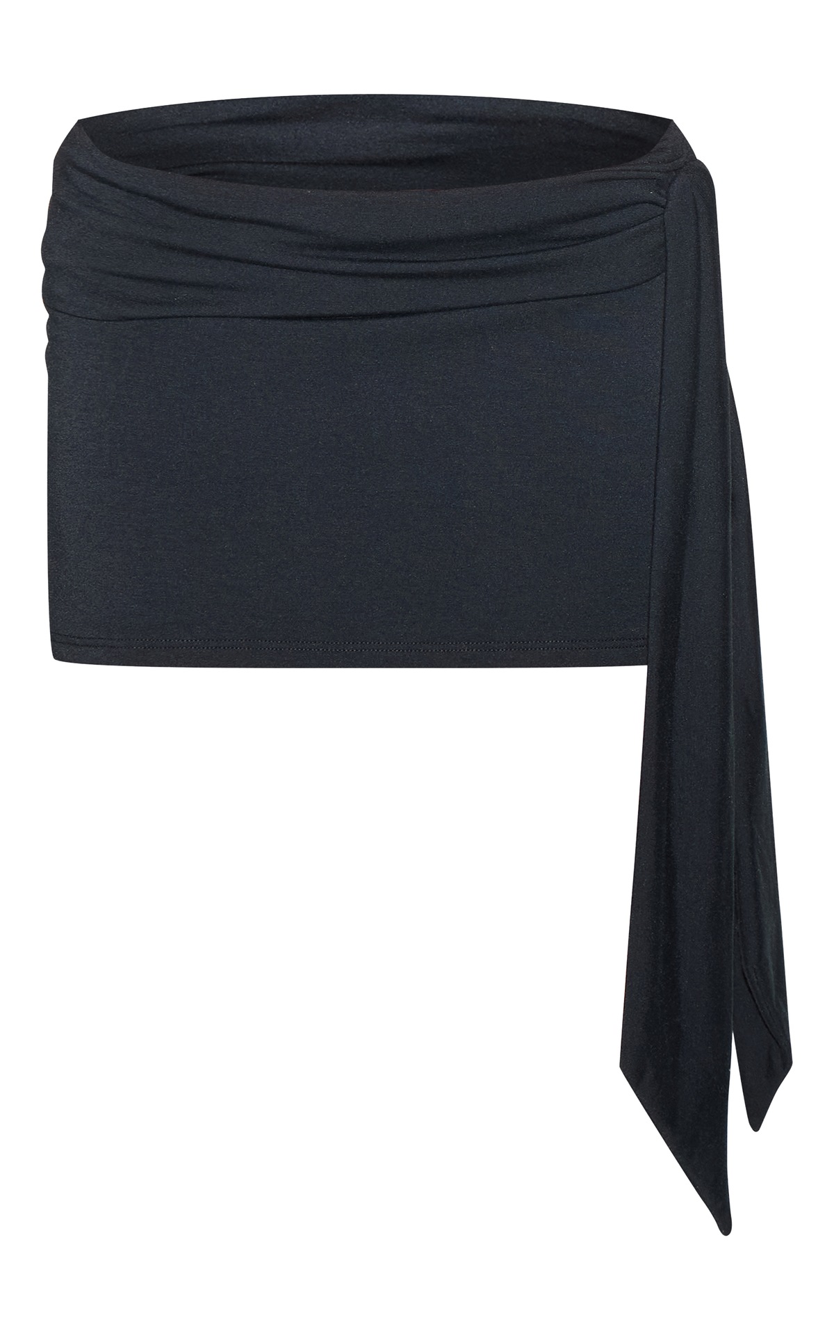 Petite Black Contour Tie Foldover Mini Skirt | Petite | PLT