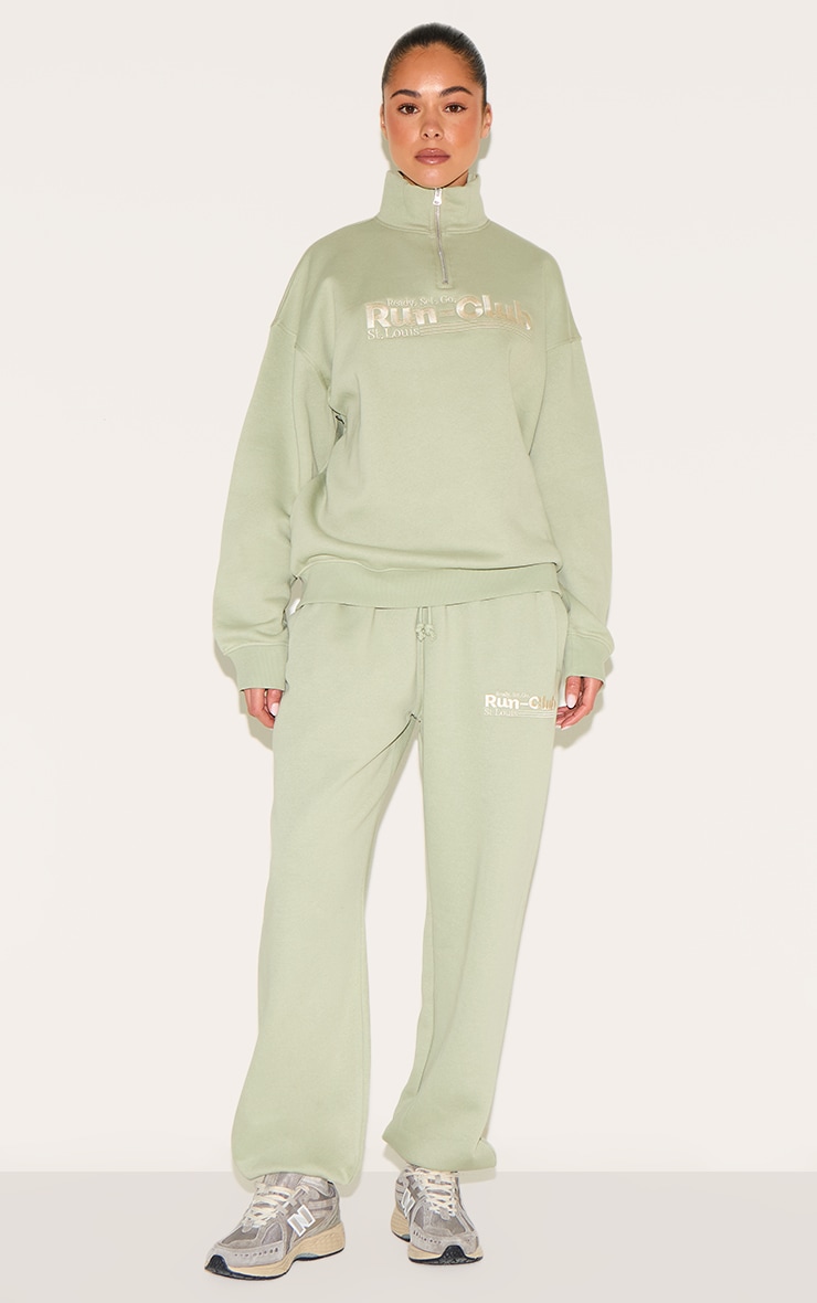 Sage Embroidered Cuffed Jogger | Sweat | PrettyLittleThing