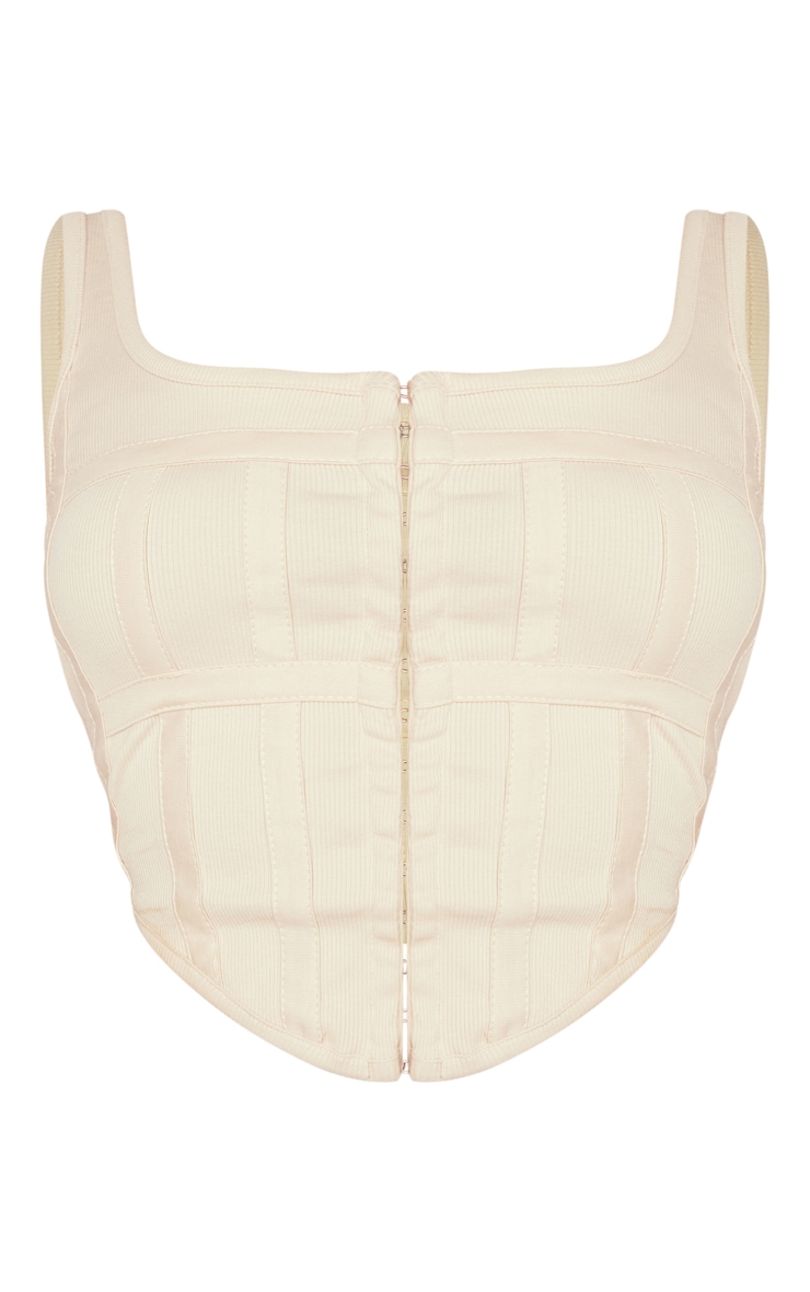 Corset en maille sable à agrafes et oeillets | PrettyLittleThing FR