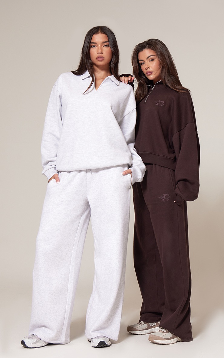 Ash Grey Premium Collared Oversized Sweatshirt | Athleisure ...