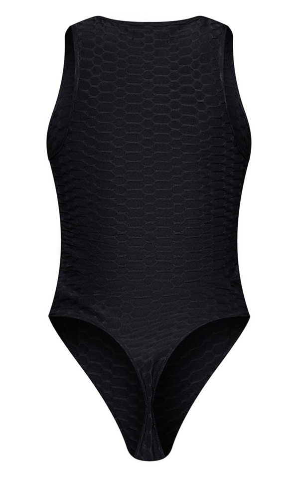 Black Racer Textured Bodysuit | Tops | PLT