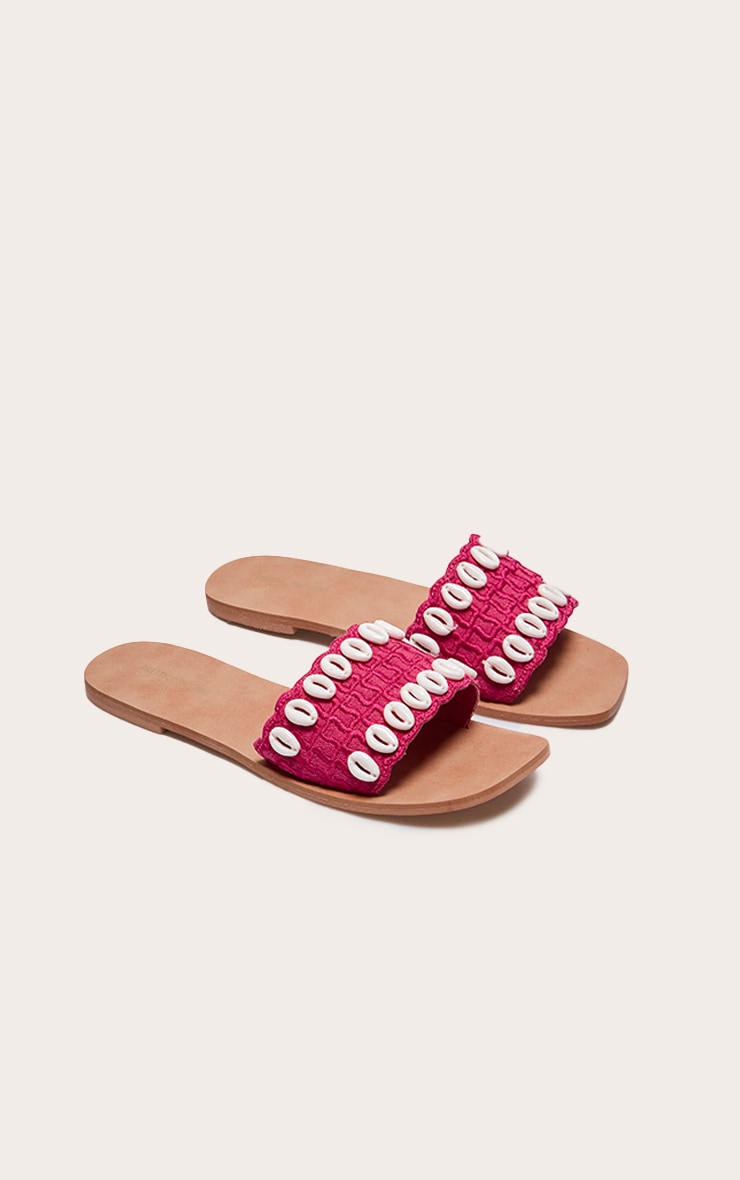 Pink Round Toe Stitch Shell Strap Mule Sandals | Footwear | PLT AUS