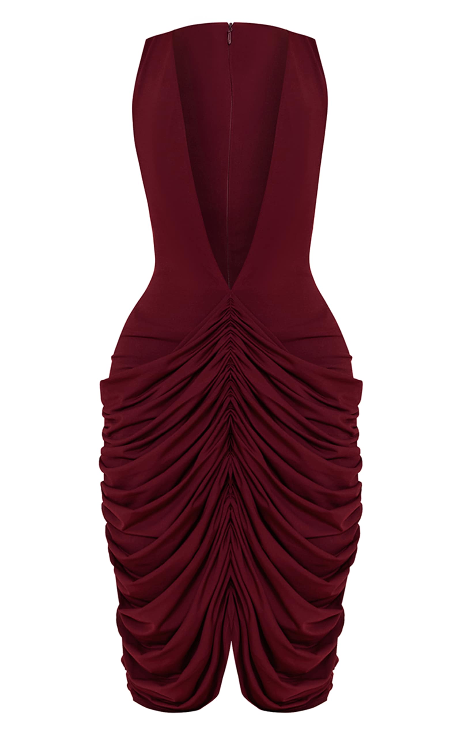 PLT Label Mulberry Draped Skirt Plunge Midi Dress | Dresses | PLT