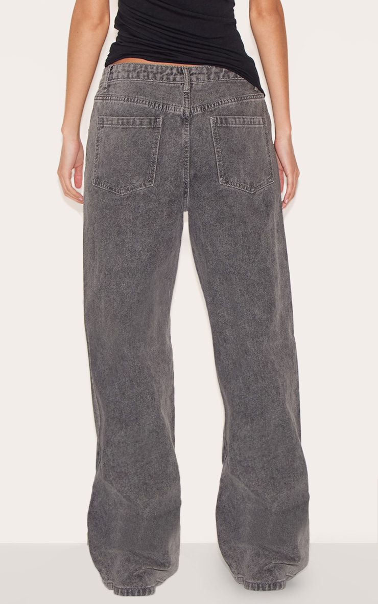 Grey Western Panel Stud Detail Wide Leg Jeans | Denim ...