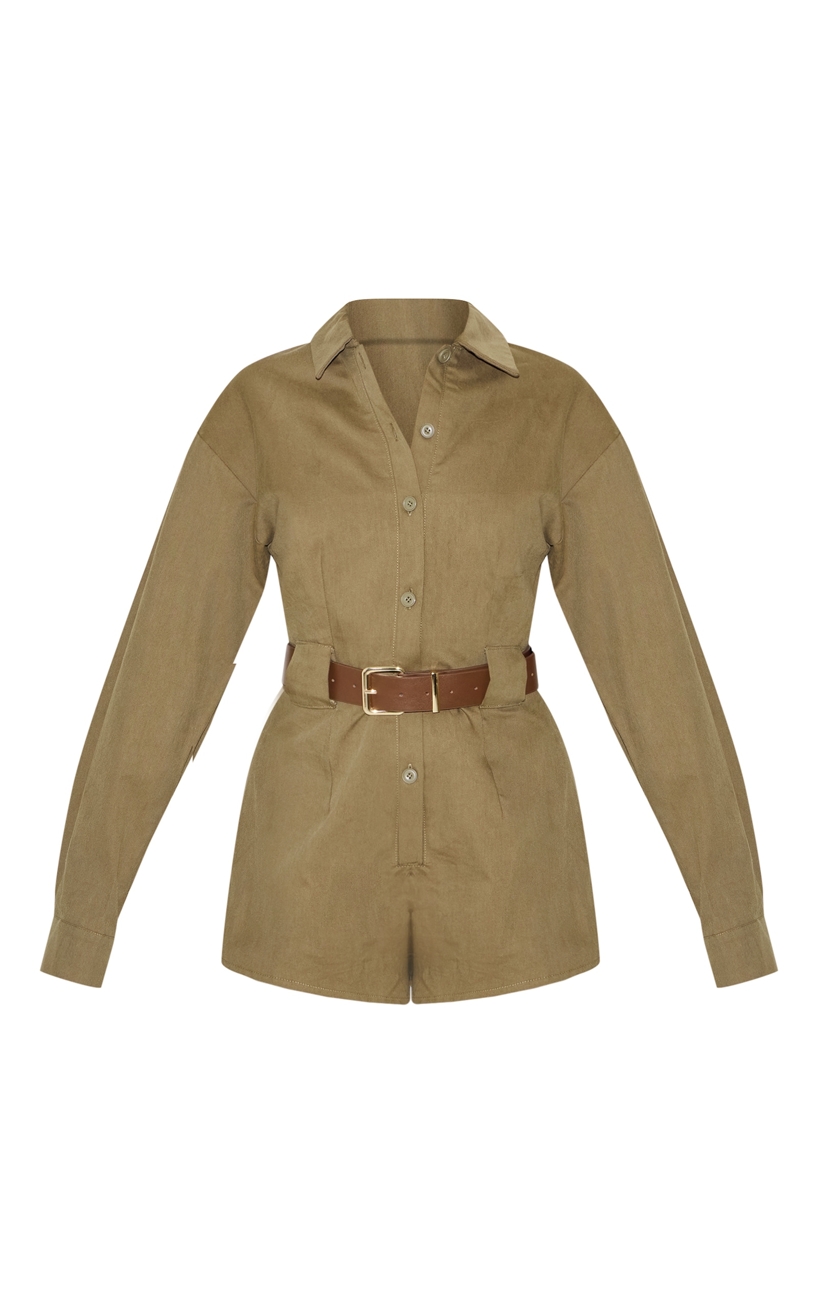 Mushroom Woven Utility Belted Romper | Jumpsuits & Rompers ...