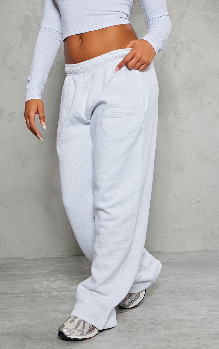Grey Marl Embossed Studio Archives Sweatpants | Athleisure ...