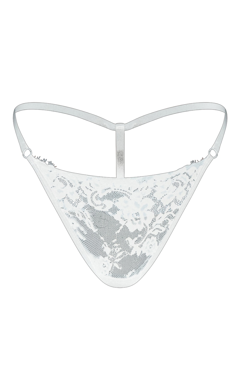 White Lace Edge Thong | Lingerie & Nightwear | PLT