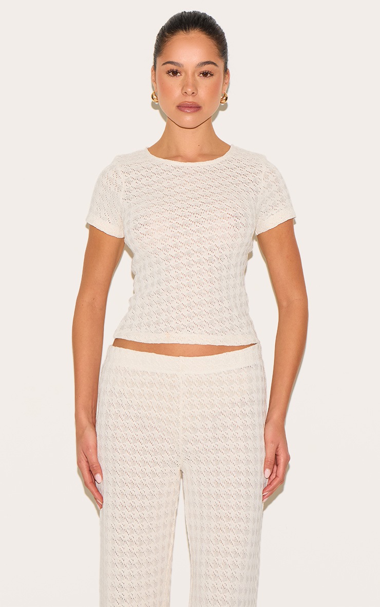 Almond Textured T Shirt | Co-ords | PrettyLittleThing CA