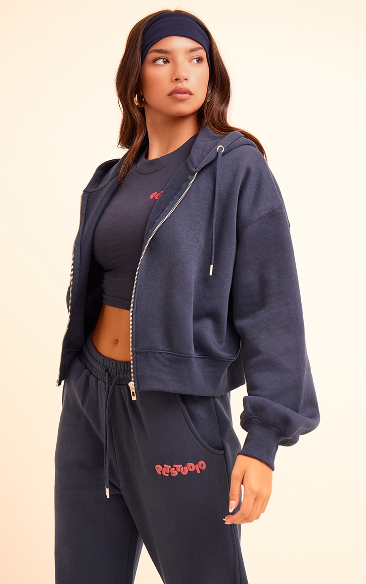 Midnight Blue PLT Studio Archive Puff Zip Jacket | Sweat ...