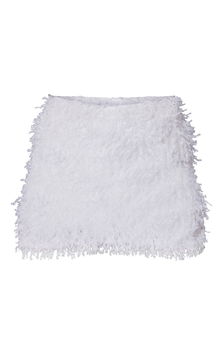 Cream Textured Tassle Detail Mini Skirt Prettylittlething Ie